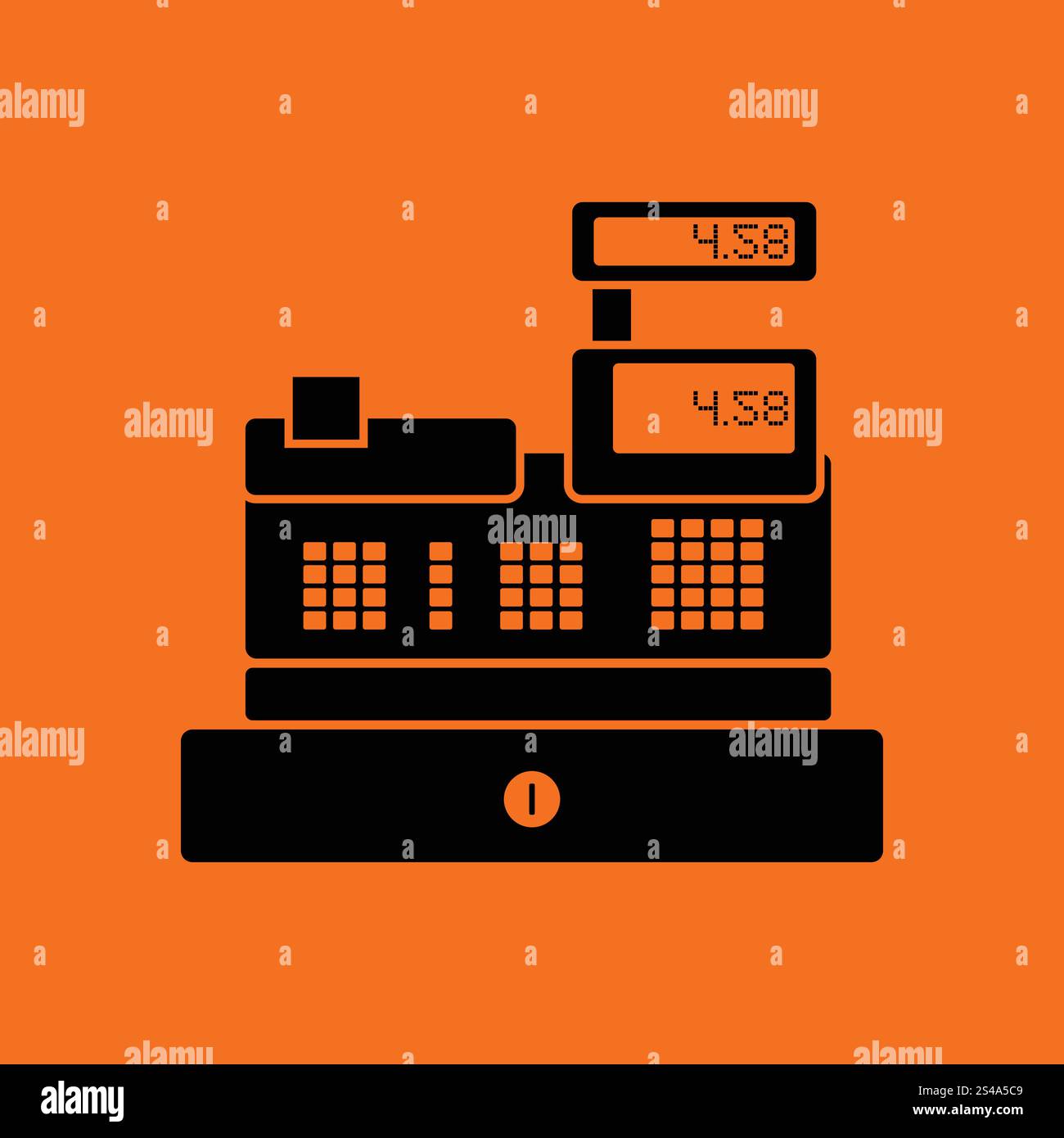 Cashier icon. Orange background with black. Vector illustration Stock ...