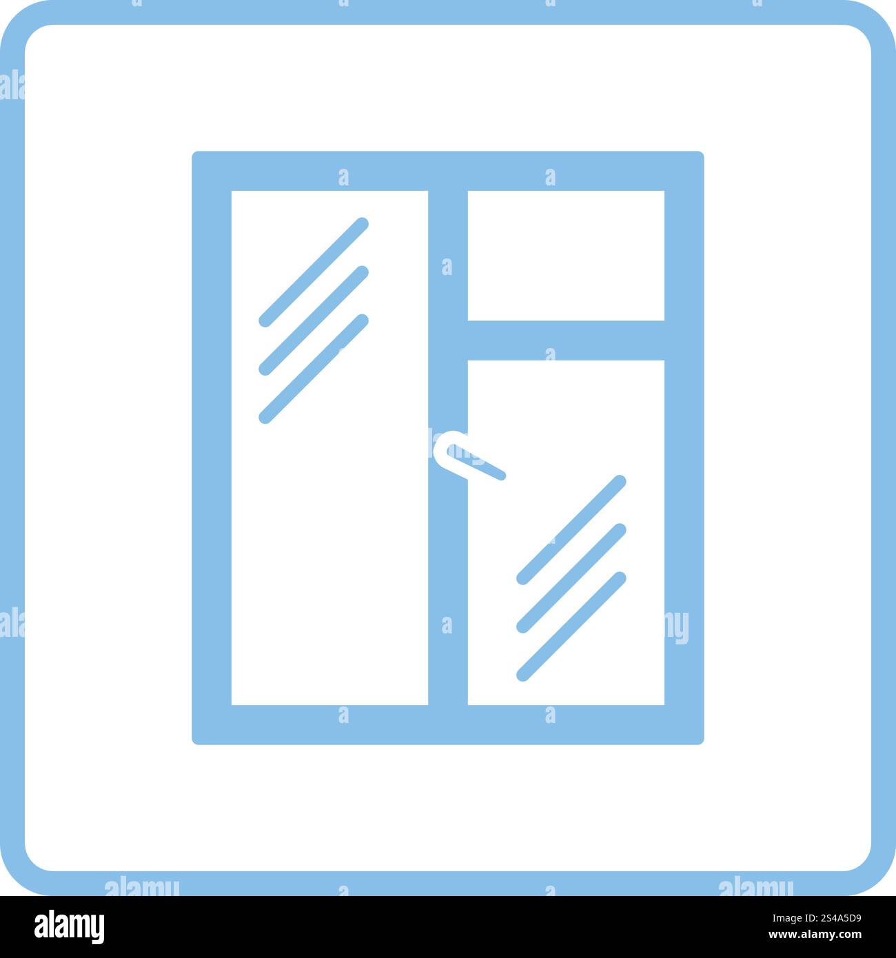 Icon of closed window frame. Blue frame design. Vector illustration ...