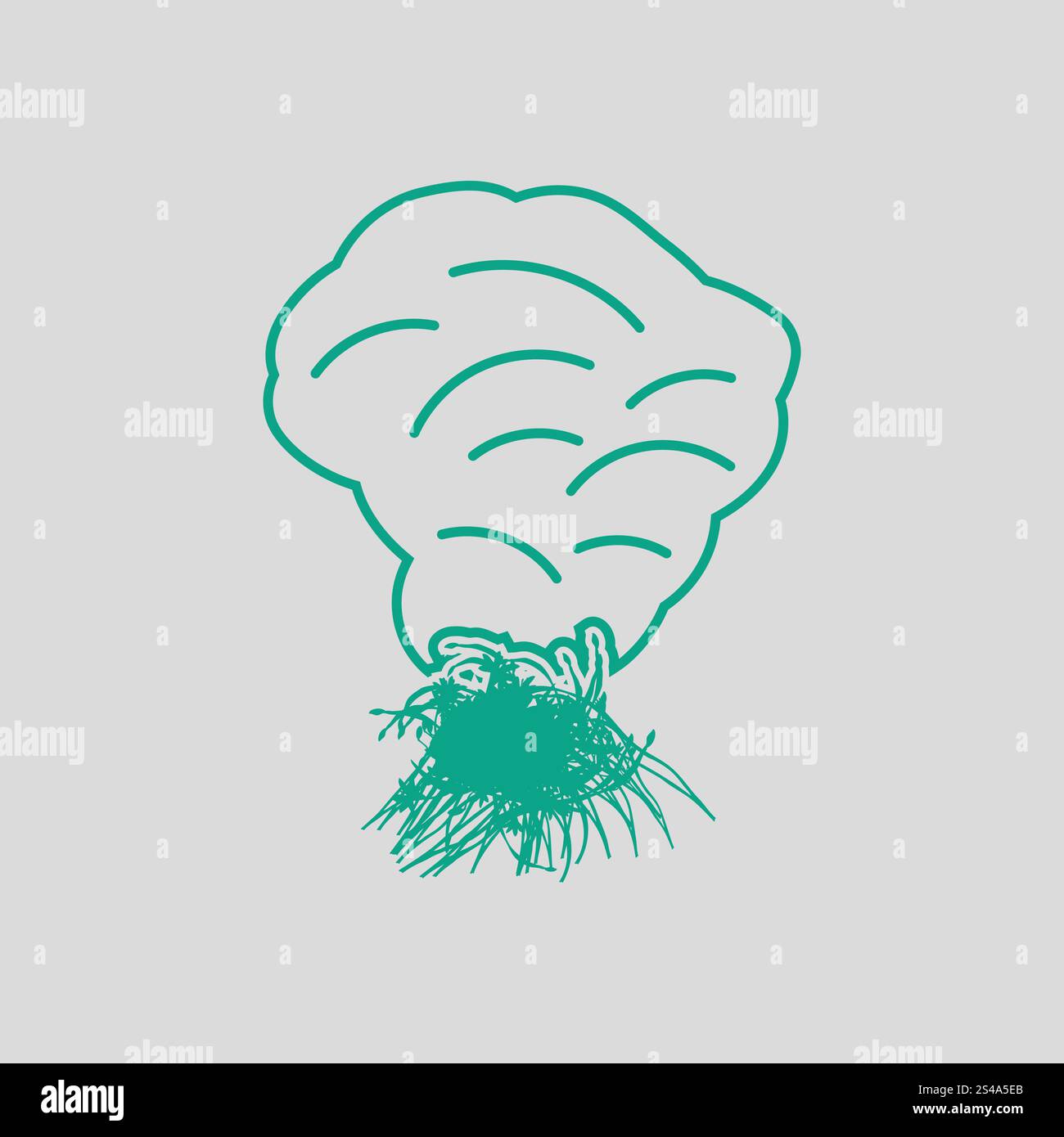 Sesonal grass burning icon. Gray background with green. Vector ...