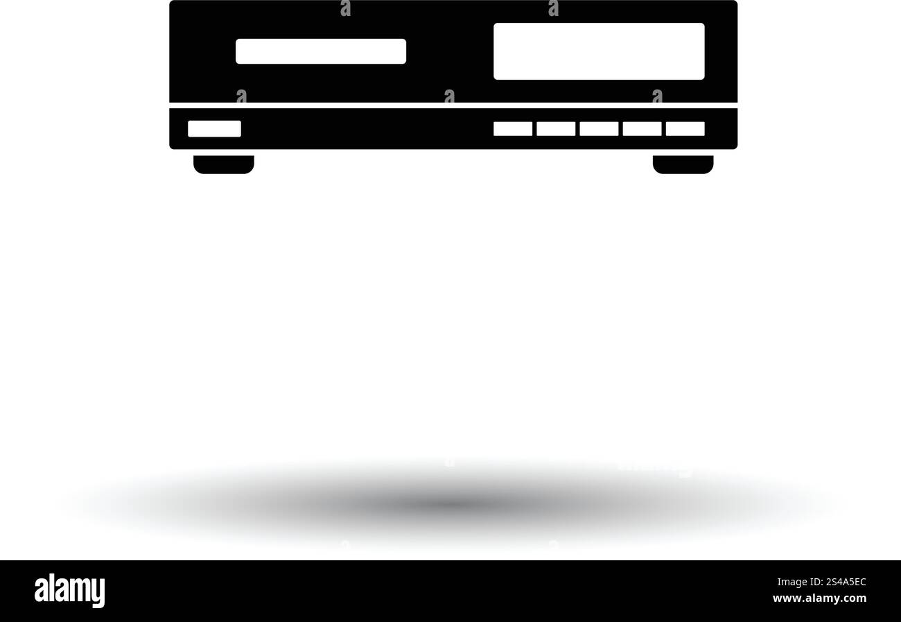 Media player icon. White background with shadow design. Vector ...