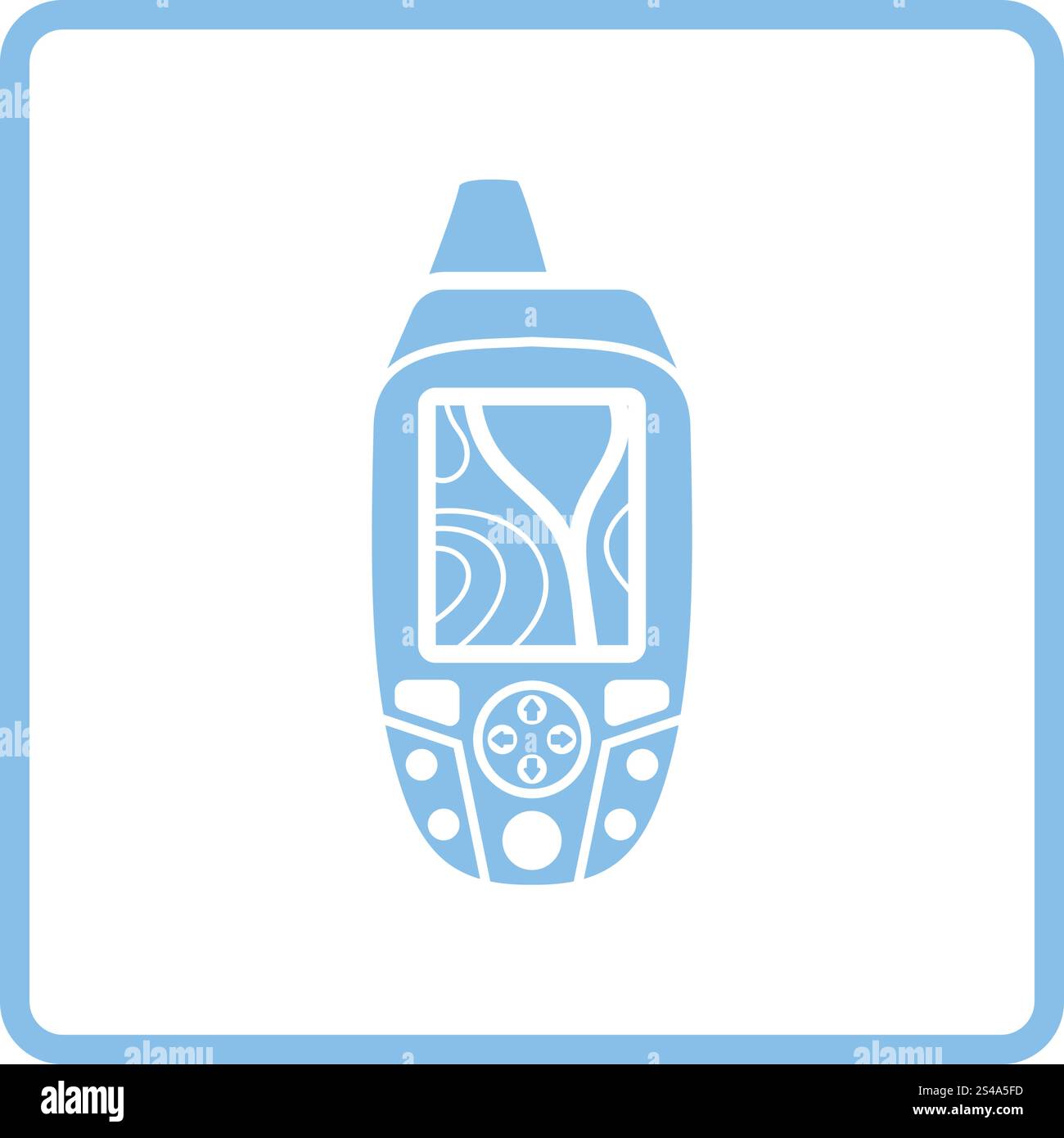 Portable GPS device icon. Blue frame design. Vector illustration Stock ...