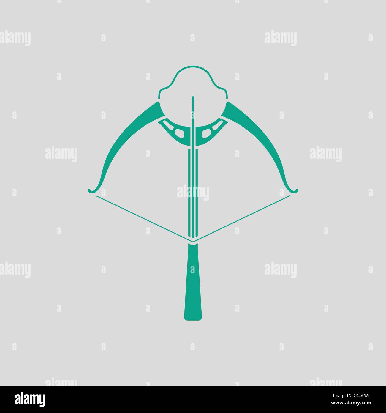Crossbow icon. Gray background with green. Vector illustration Stock ...