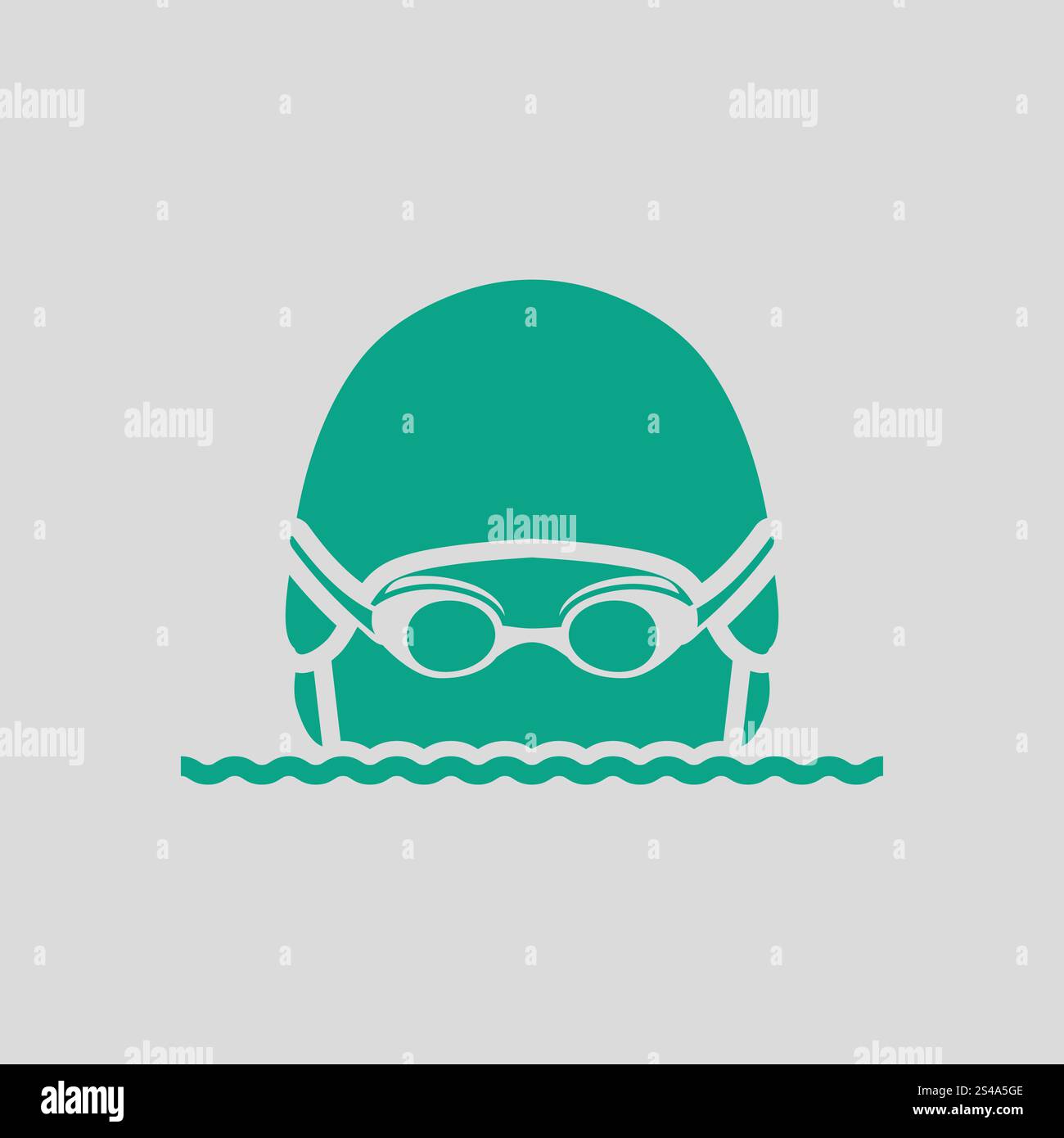 Swimming man head icon. Gray background with green. Vector illustration ...
