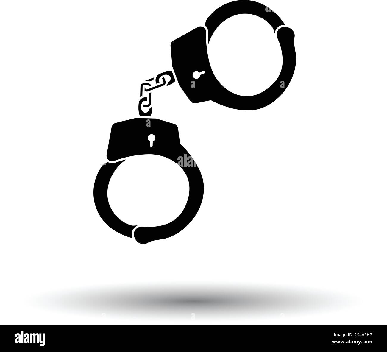 Handcuff icon. White background with shadow design. Vector illustration ...