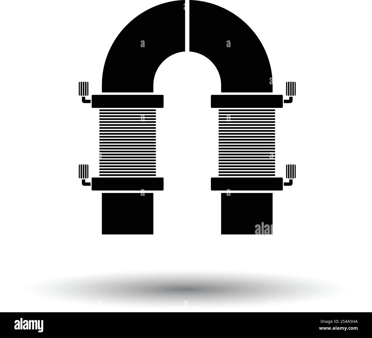 Electric magnet icon. White background with shadow design. Vector ...