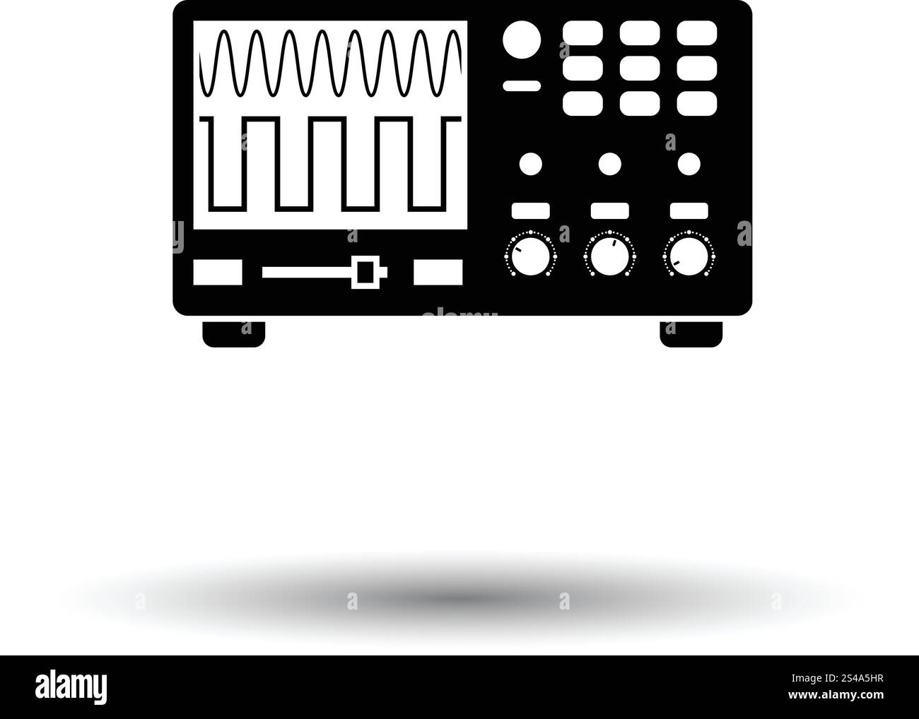 Oscilloscope icon. White background with shadow design. Vector ...