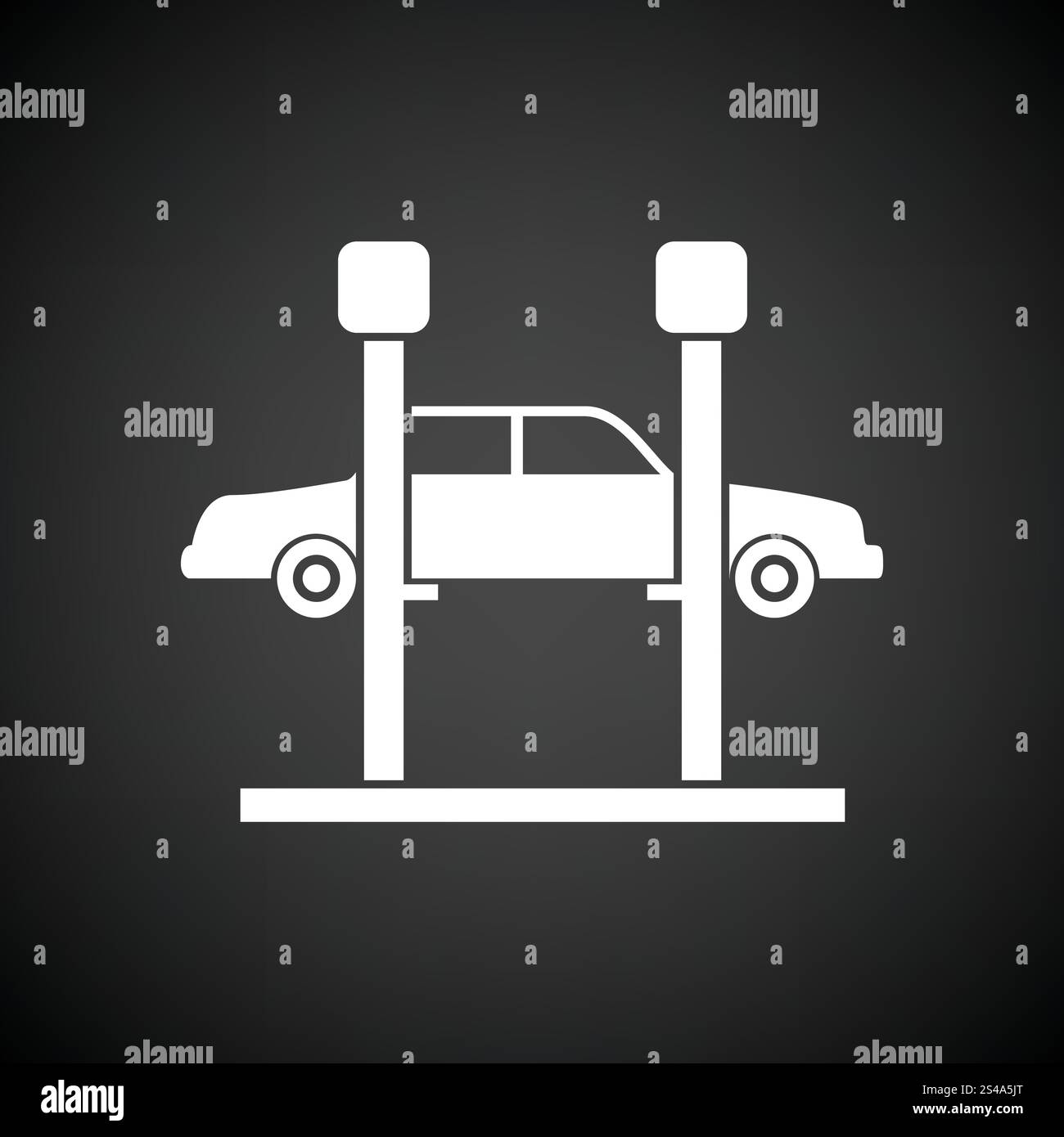 Car lift icon. Black background with white. Vector illustration Stock ...