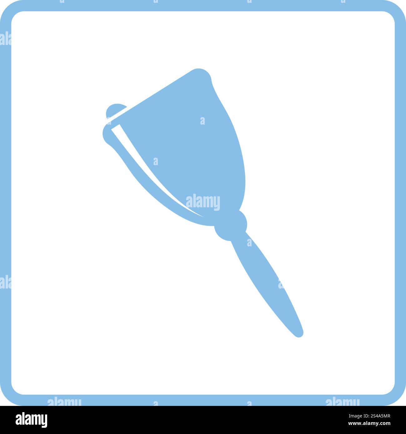 School hand bell icon. Blue frame design. Vector illustration Stock ...