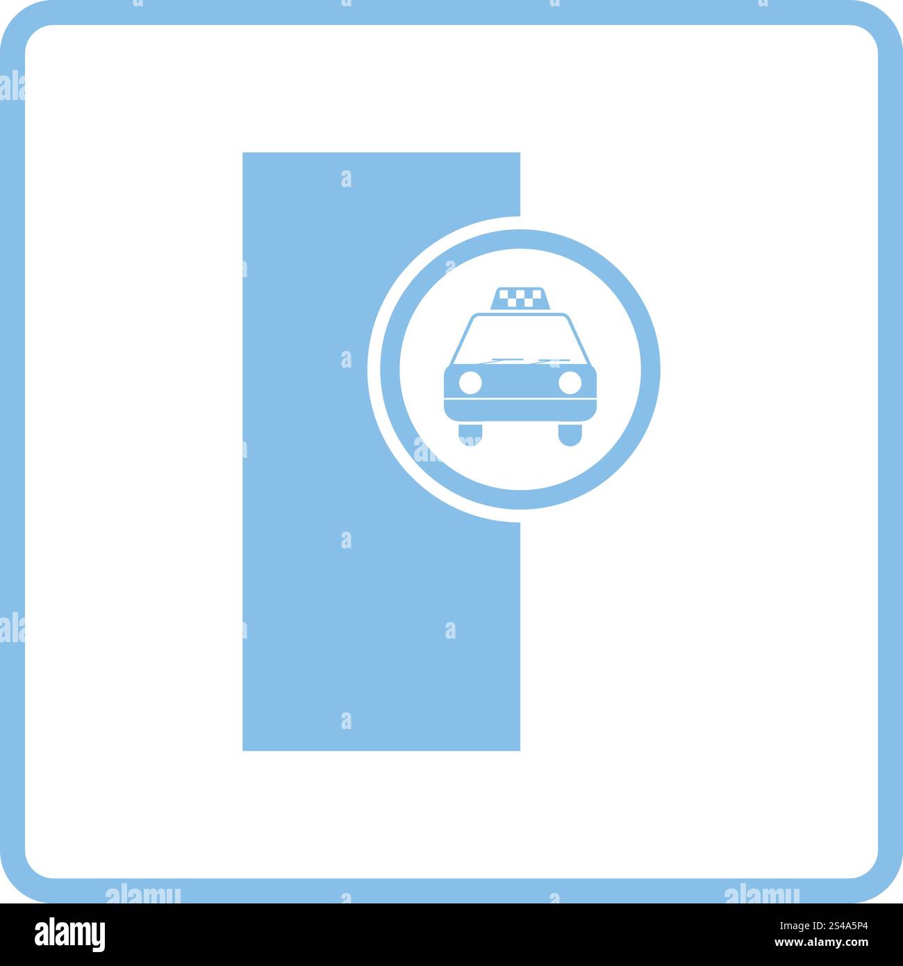 Taxi station icon. Blue frame design. Vector illustration Stock Vector ...