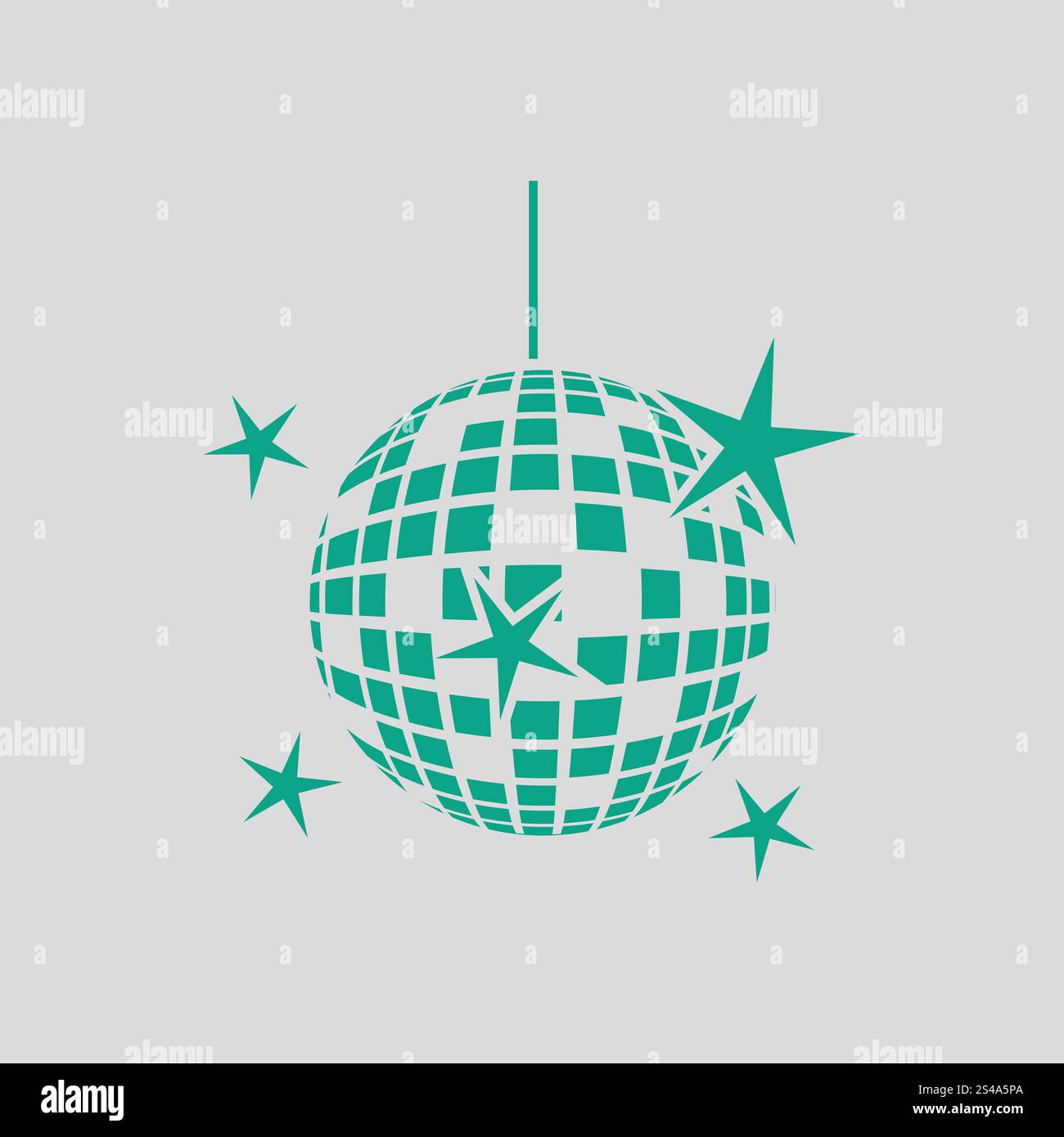 Night clubs disco sphere icon. Gray background with green. Vector ...