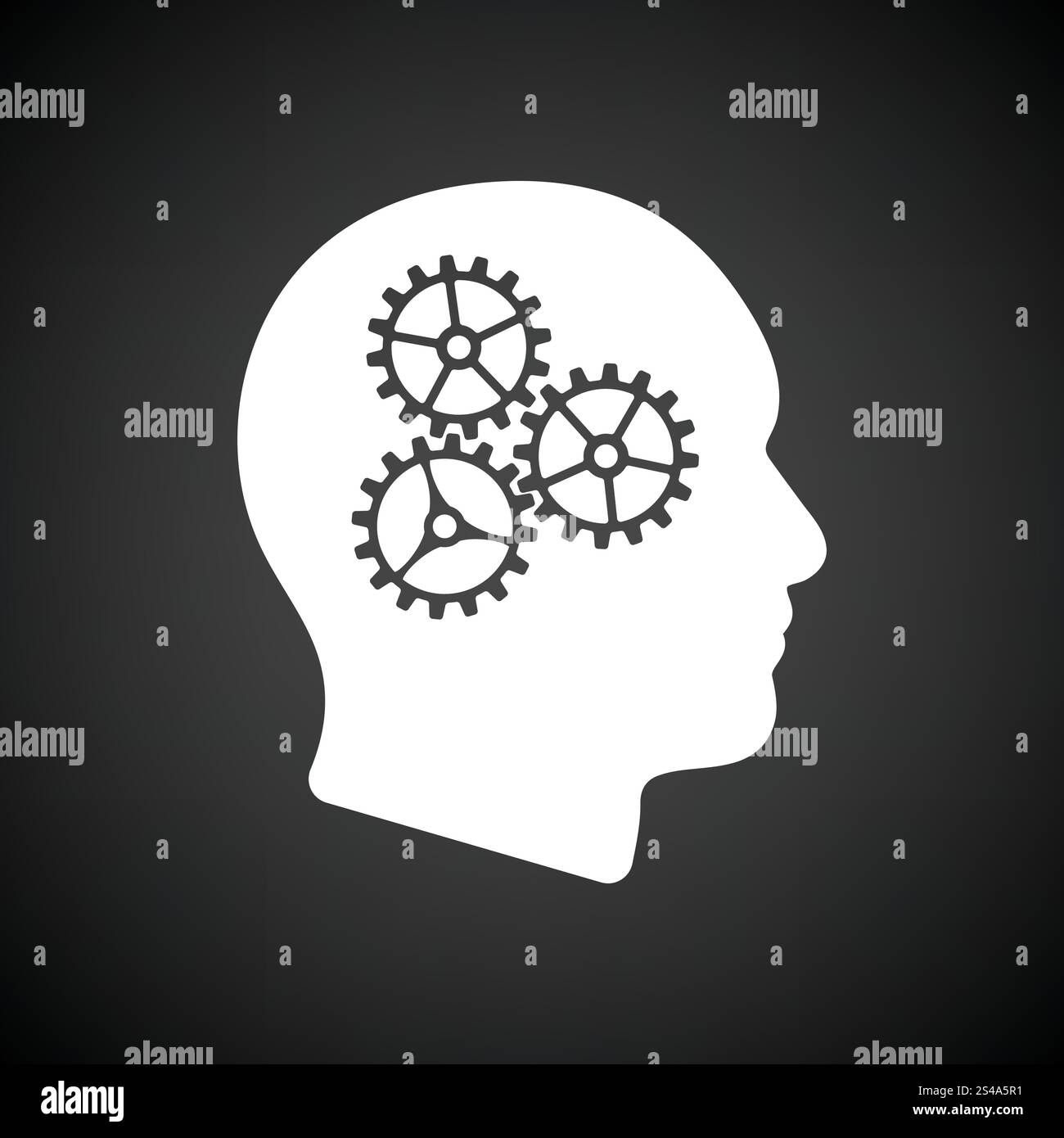 Brainstorm icon. Black background with white. Vector illustration Stock ...