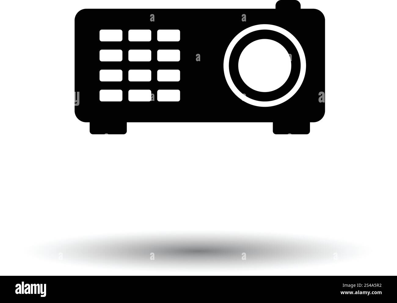 Video projector icon. White background with shadow design. Vector ...