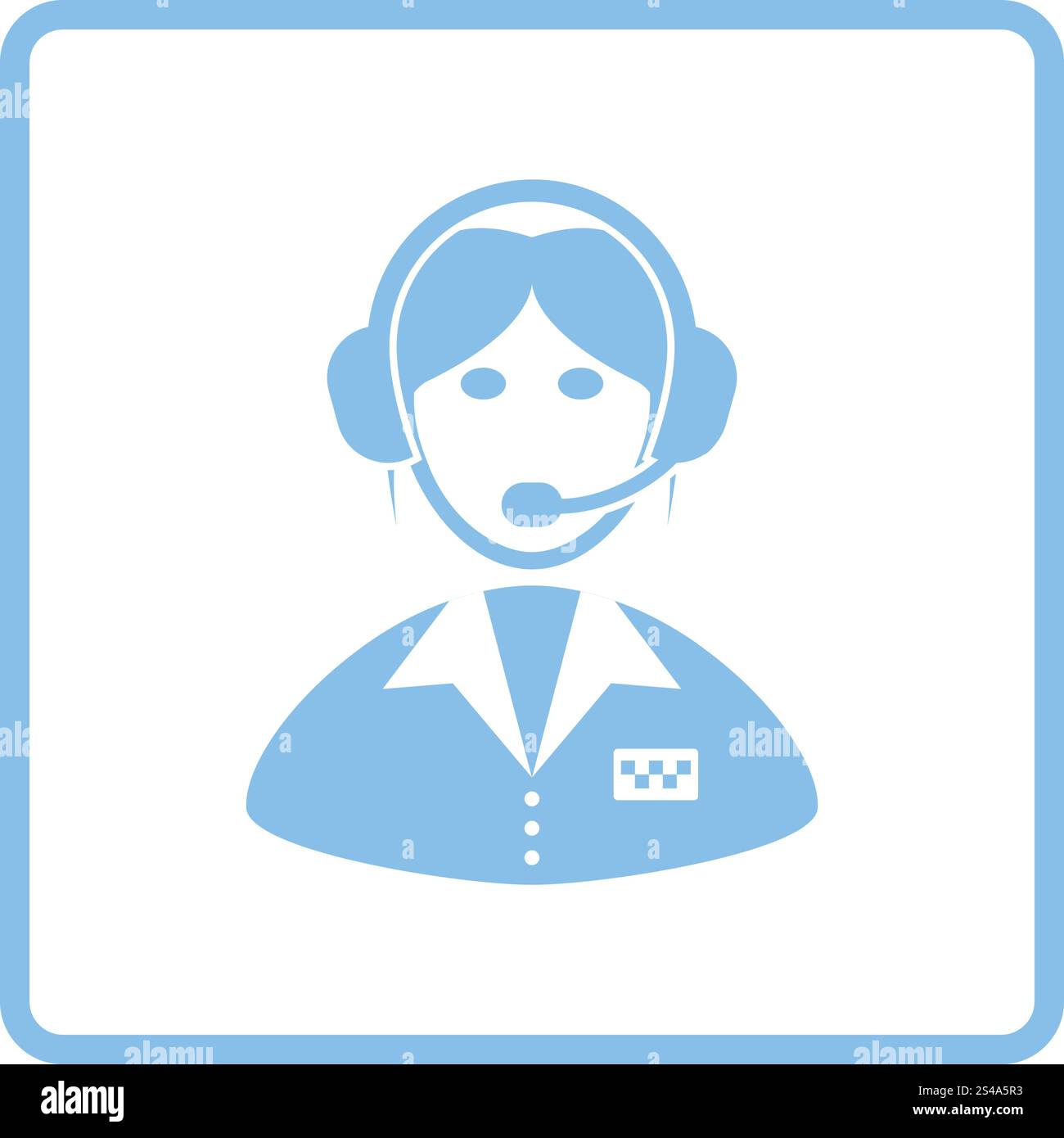 Taxi dispatcher icon. Blue frame design. Vector illustration Stock ...