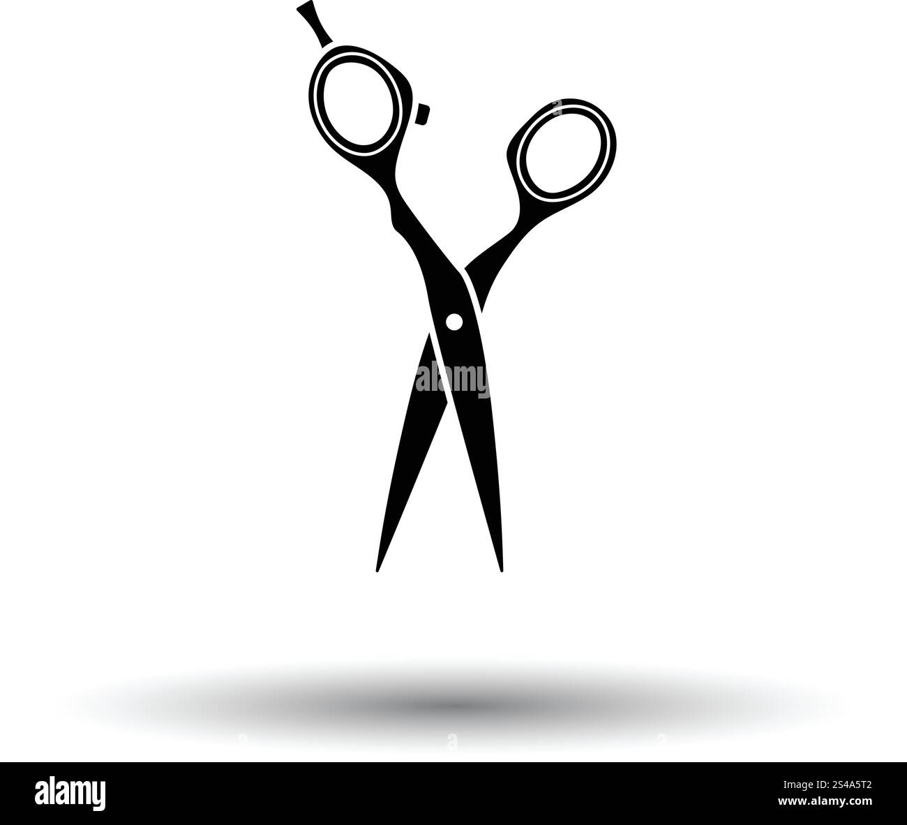 Hair scissors icon. White background with shadow design. Vector ...