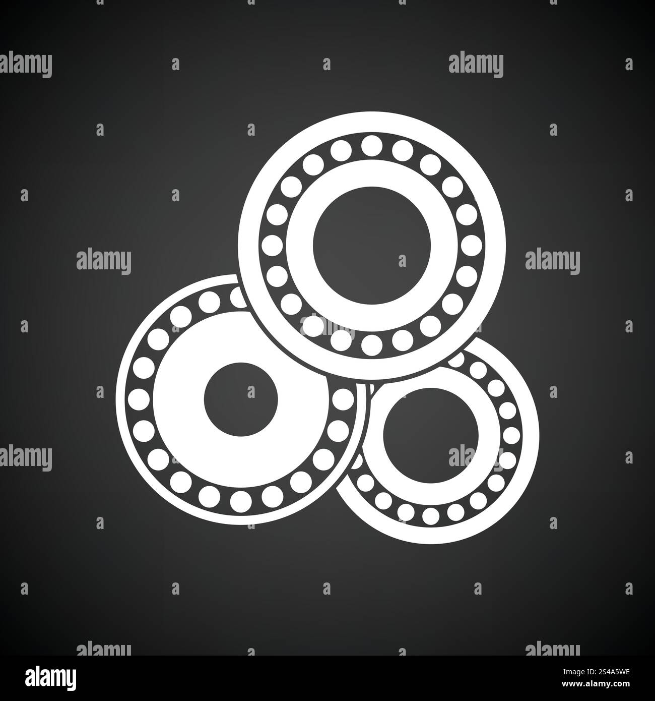 Bearing icon. Black background with white. Vector illustration Stock ...