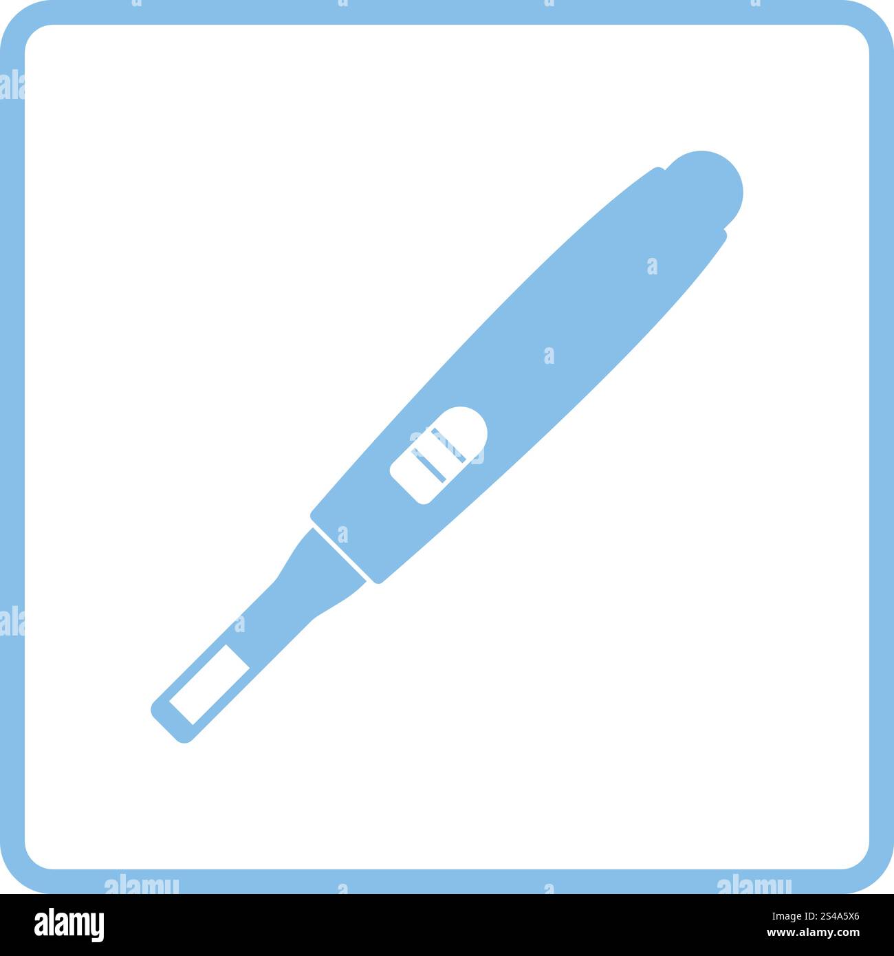 Pregnancy test icon. Blue frame design. Vector illustration Stock ...