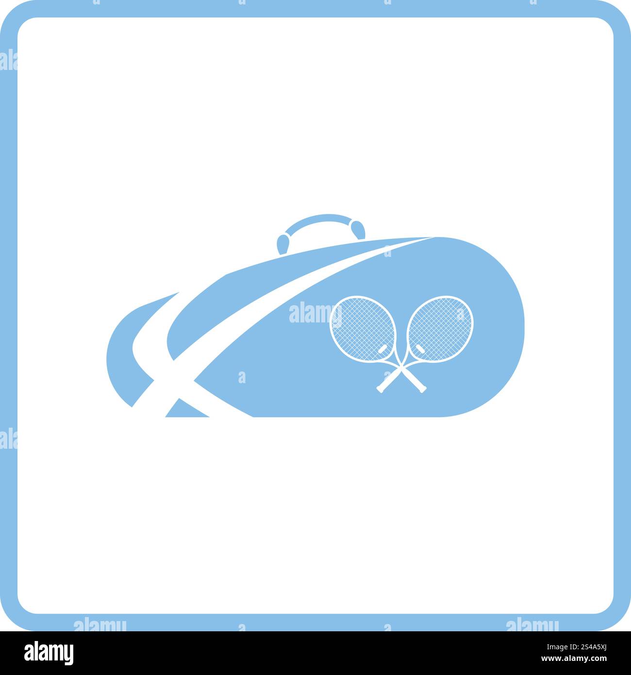 Tennis bag icon. Blue frame design. Vector illustration Stock Vector ...