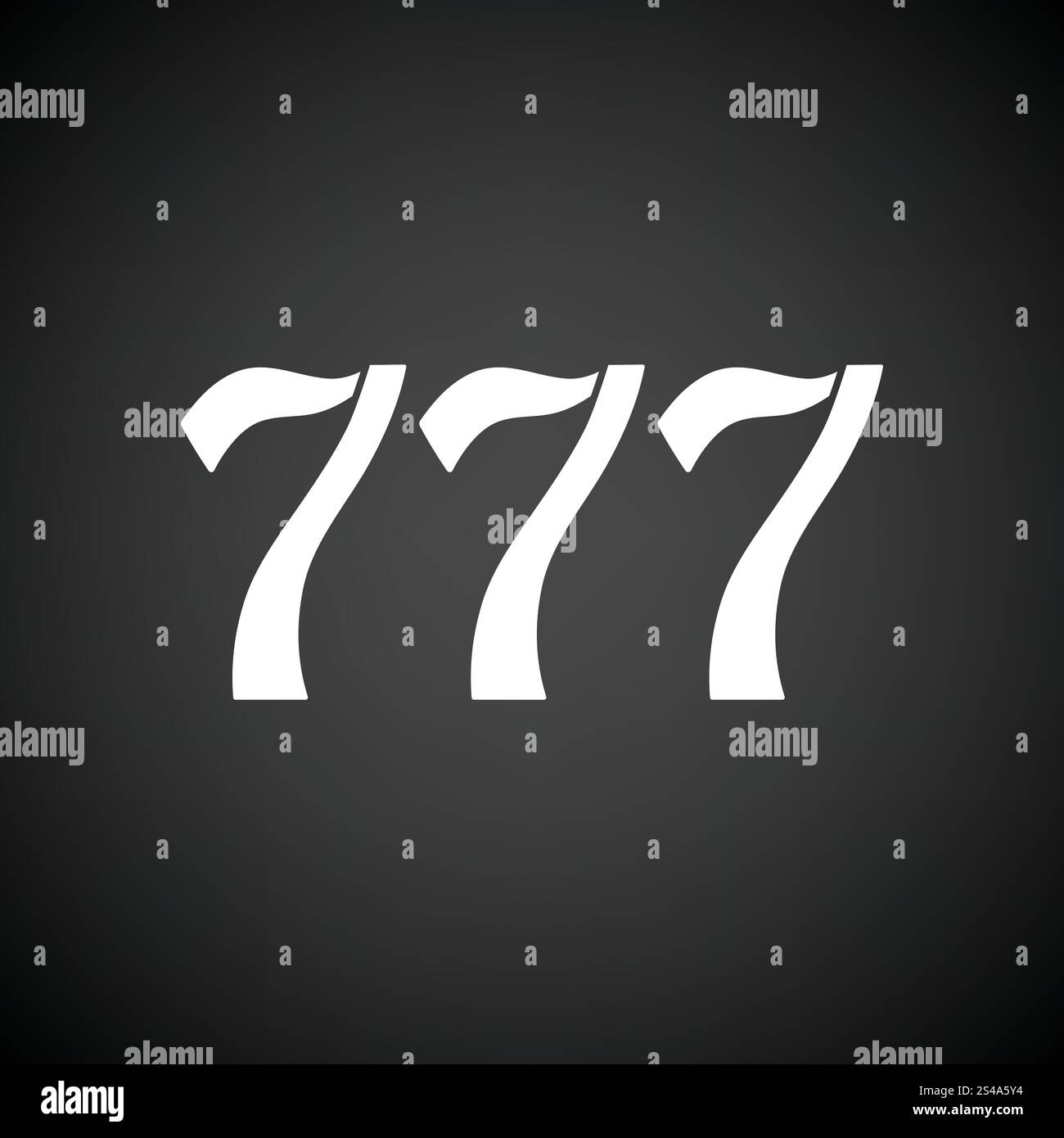 777 icon. Black background with white. Vector illustration Stock Vector ...