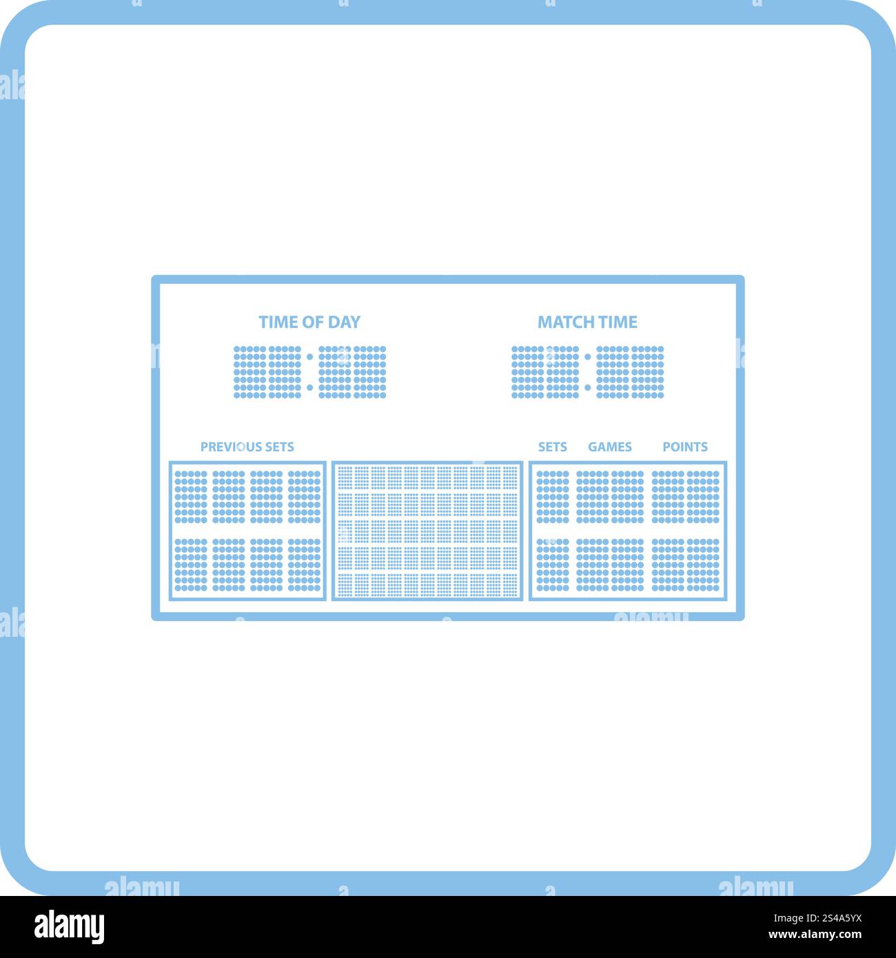 Tennis scoreboard icon. Blue frame design. Vector illustration Stock ...