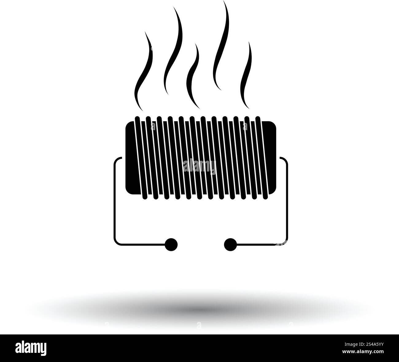 Electrical heater icon. White background with shadow design. Vector ...
