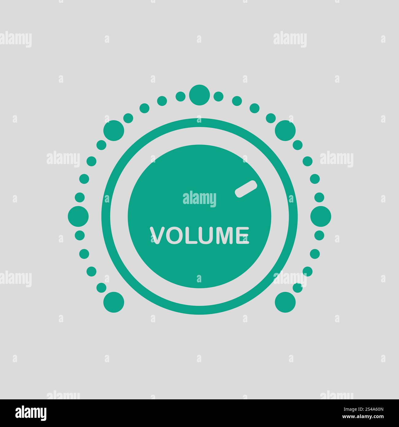 Volume control icon. Gray background with green. Vector illustration ...