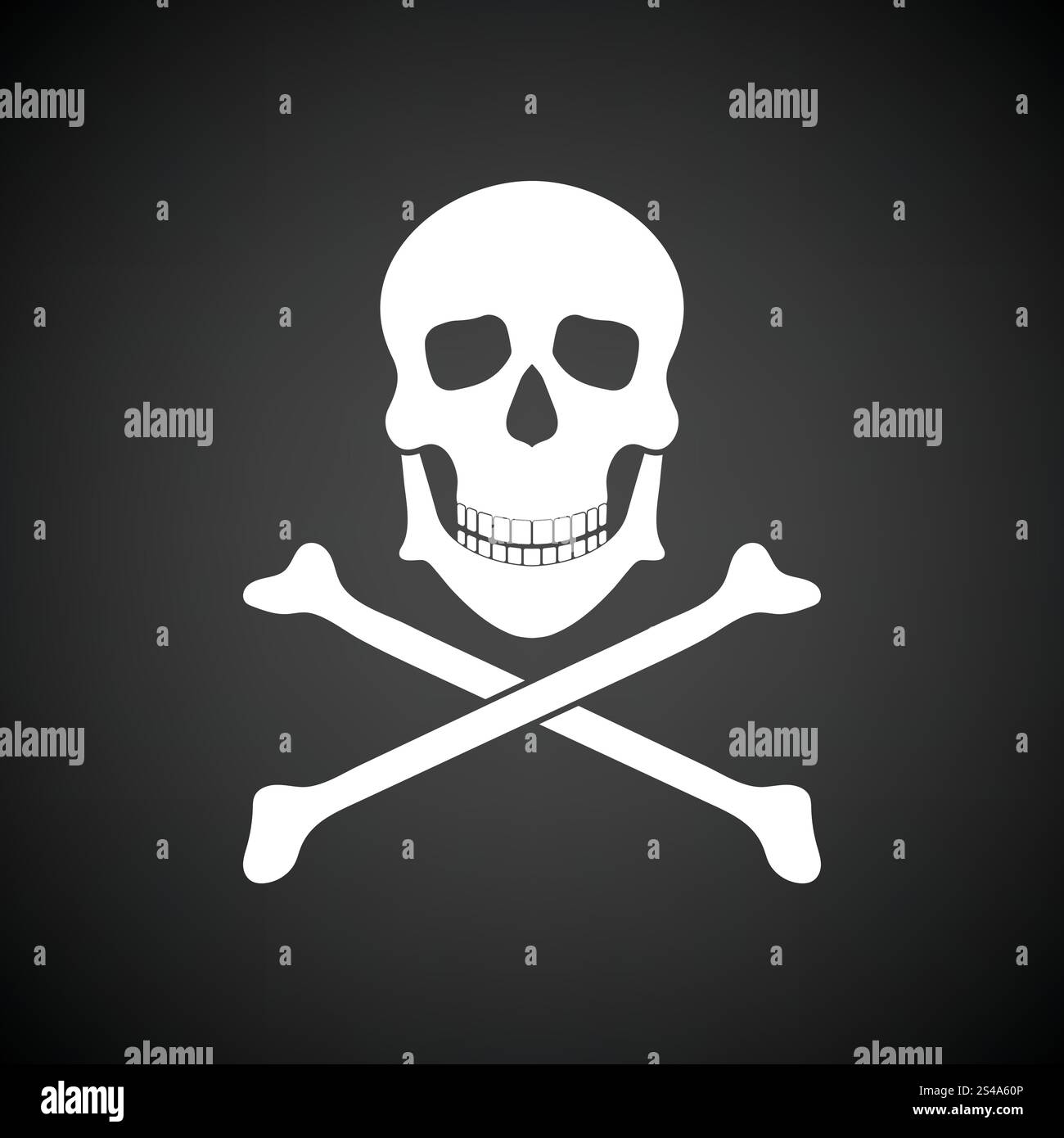 Icon of poison from skill and bones. Black background with white ...