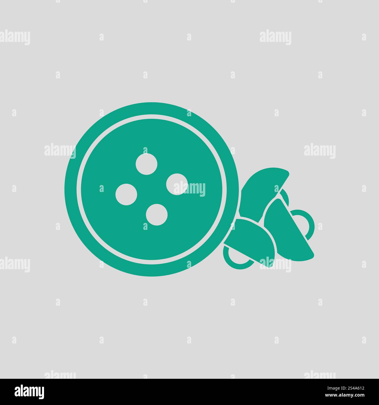 Sewing buttons icon. Gray background with green. Vector illustration ...
