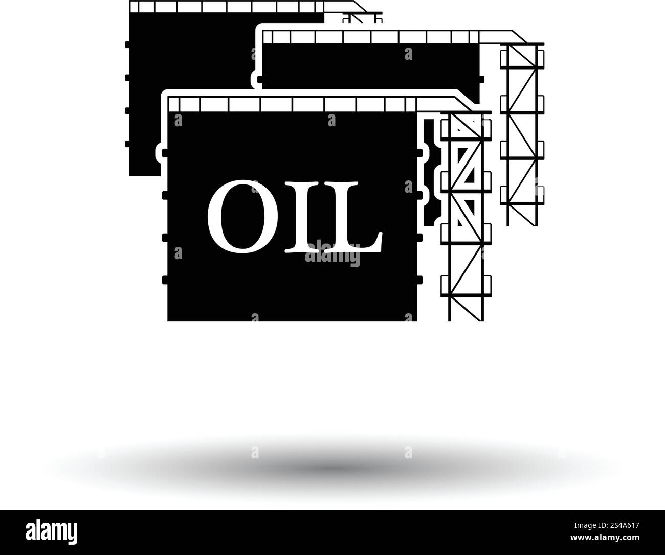 Oil tank storage icon. White background with shadow design. Vector ...