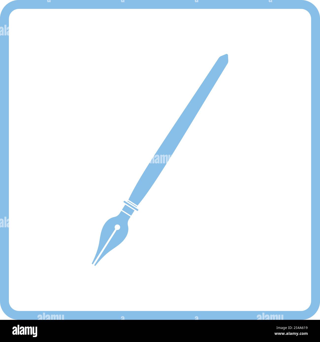 Fountain pen icon. Blue frame design. Vector illustration Stock Vector ...