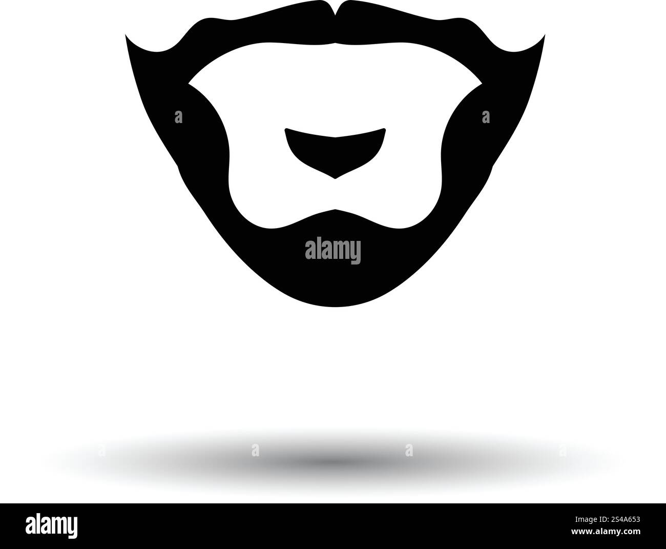 Goatee icon. White background with shadow design. Vector illustration ...