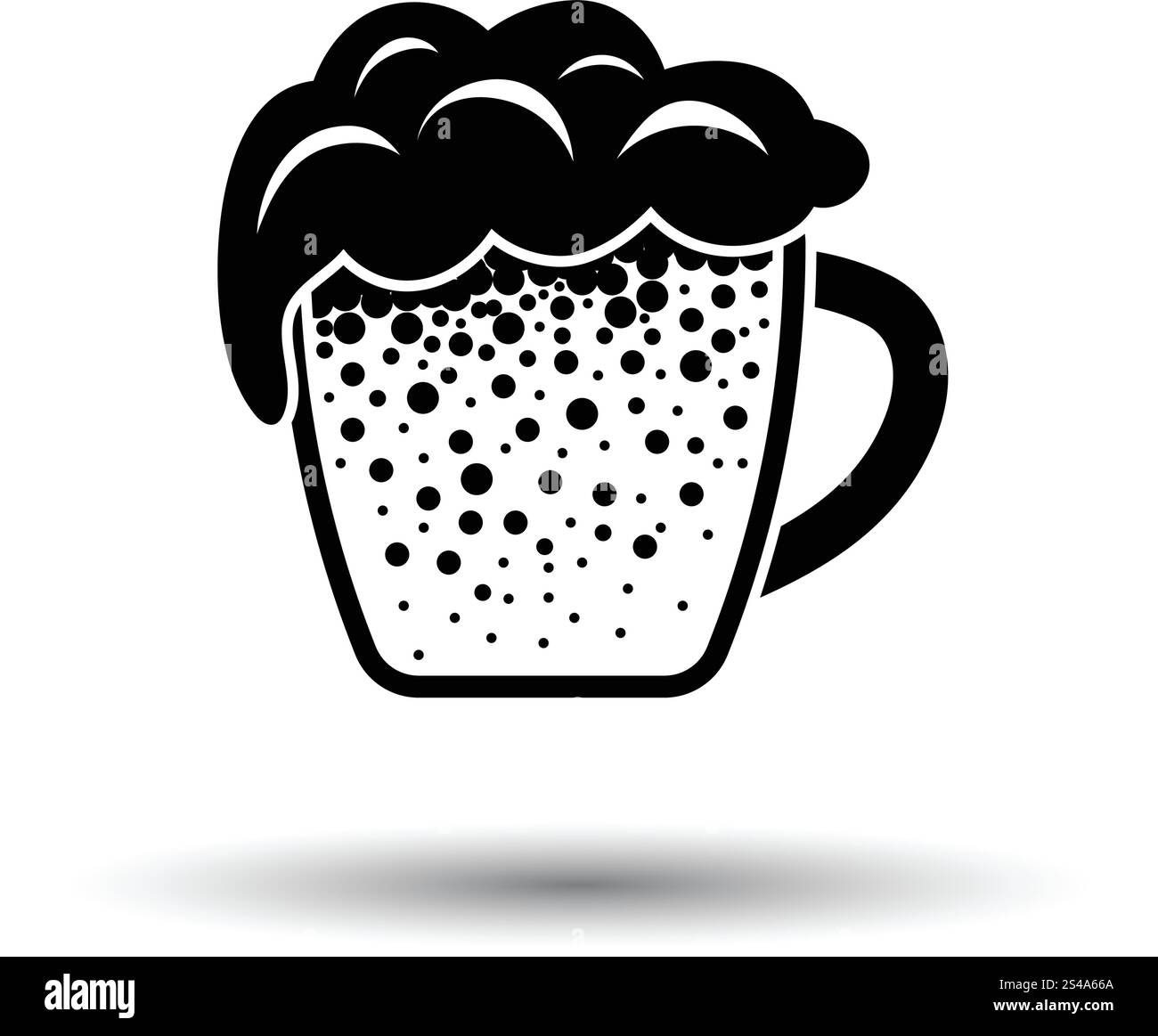 Mug of beer icon. White background with shadow design. Vector ...