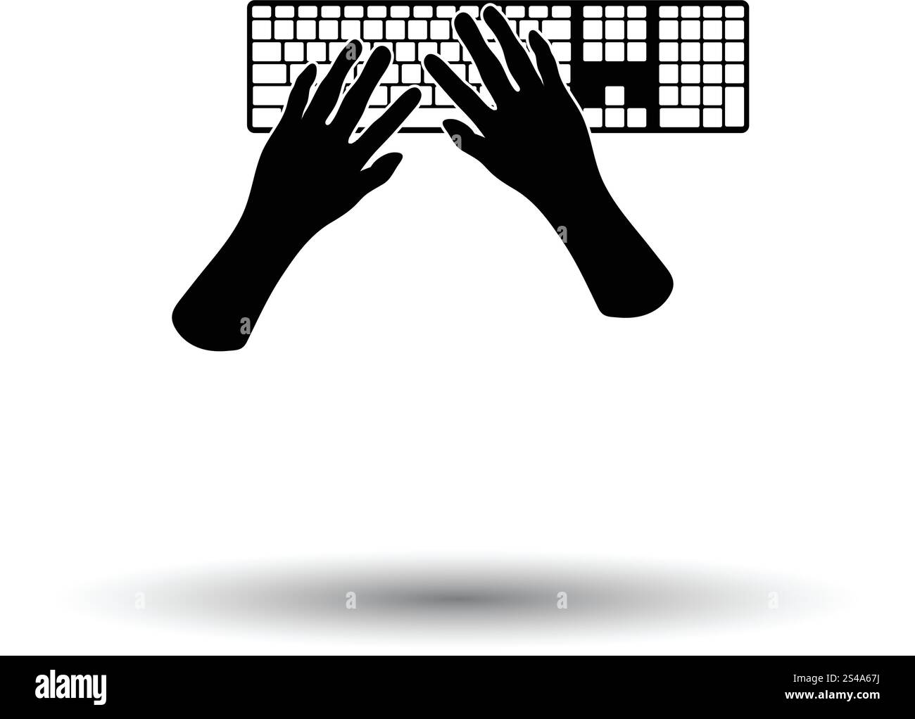 Typing icon. White background with shadow design. Vector illustration ...