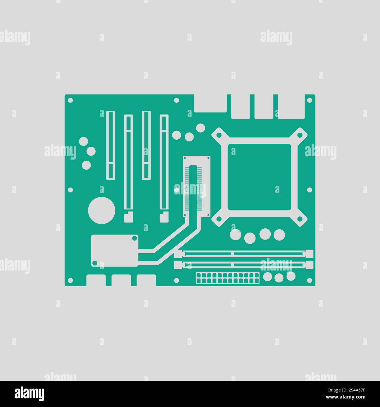 Motherboard icon. Gray background with green. Vector illustration Stock ...