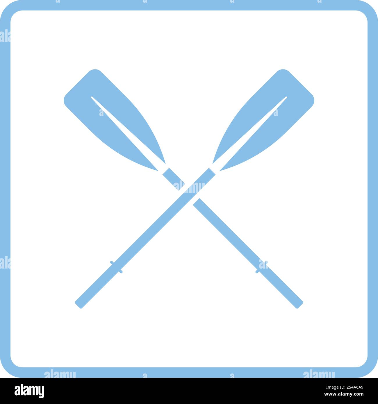 Icon of boat oars. Blue frame design. Vector illustration Stock Vector ...