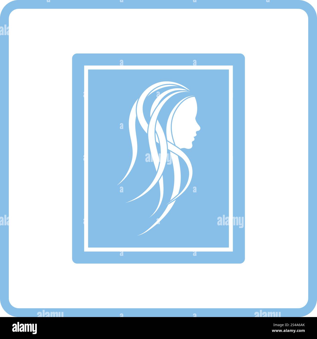Portrait art icon. Blue frame design. Vector illustration Stock Vector ...