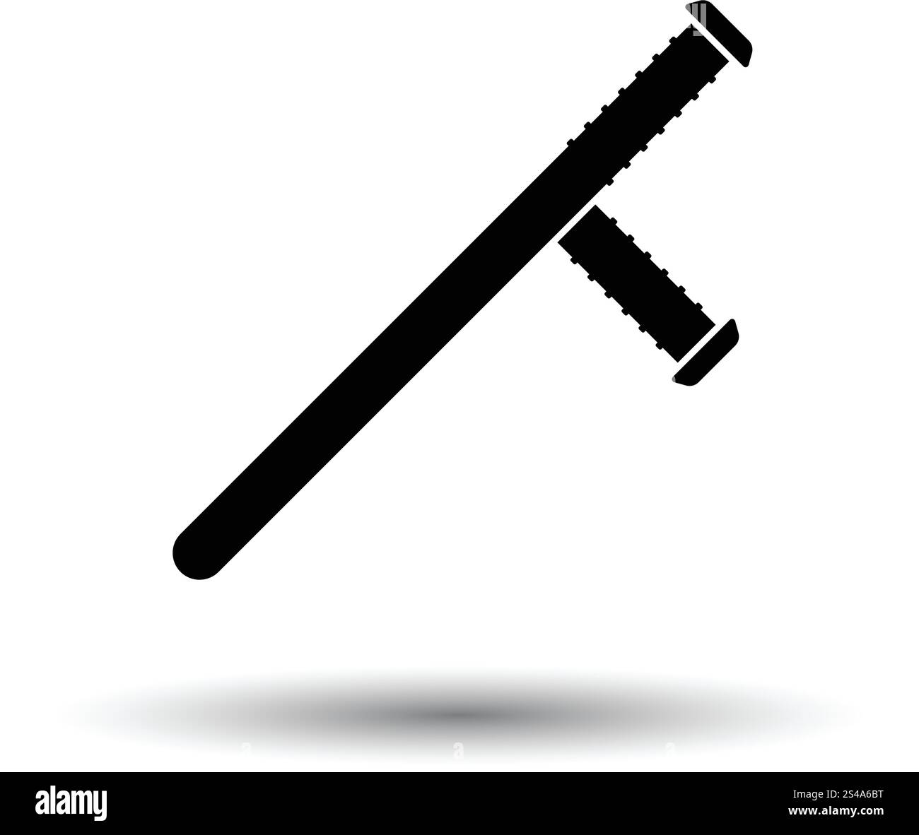 Police baton icon. White background with shadow design. Vector ...