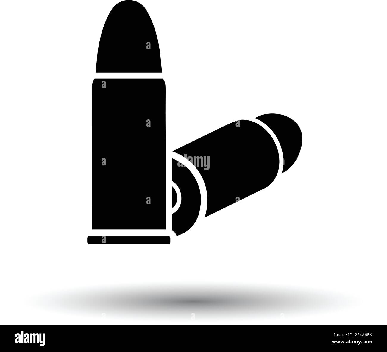 Pistol bullets icon. White background with shadow design. Vector ...