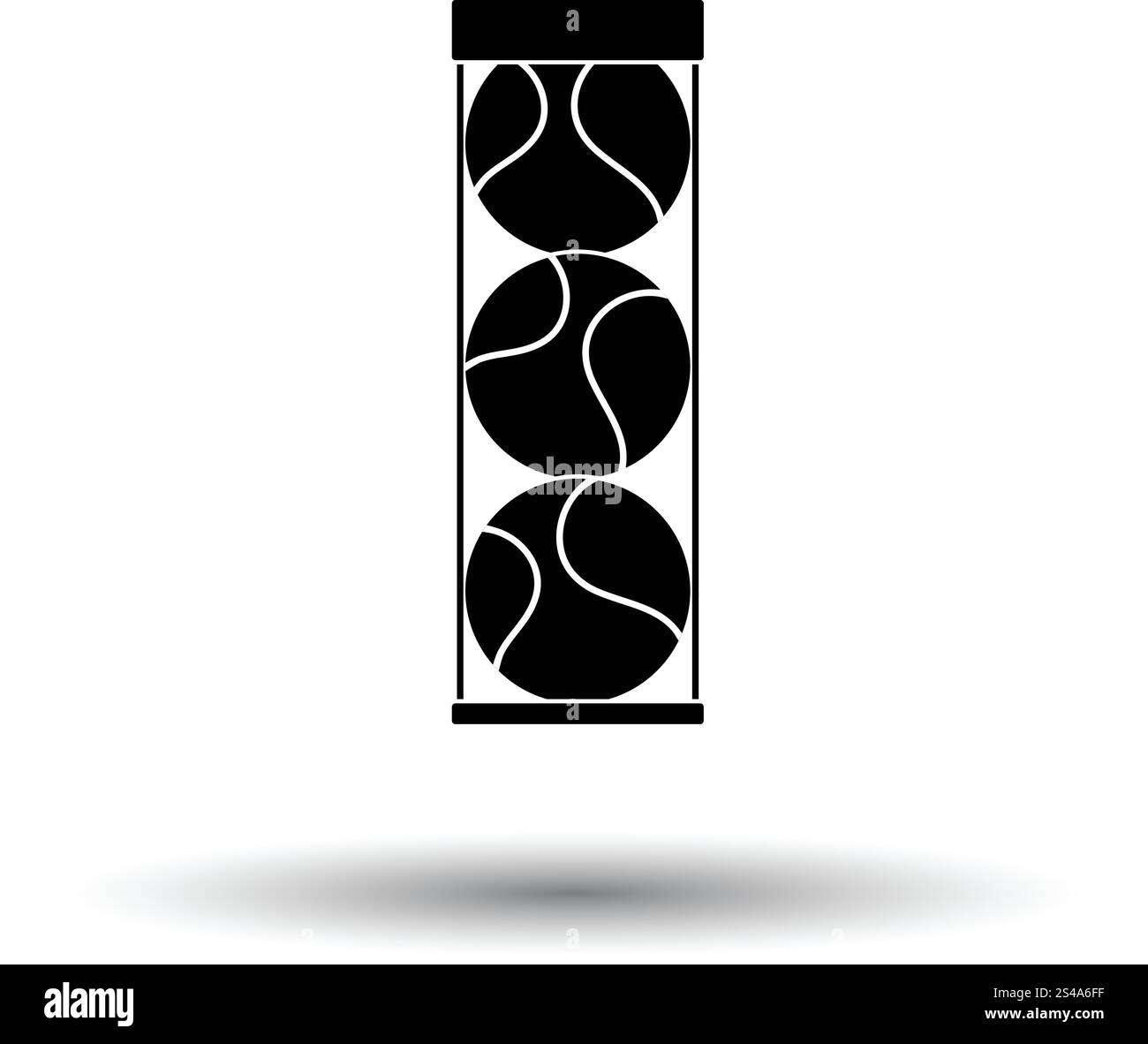 Tennis ball container icon. White background with shadow design. Vector ...