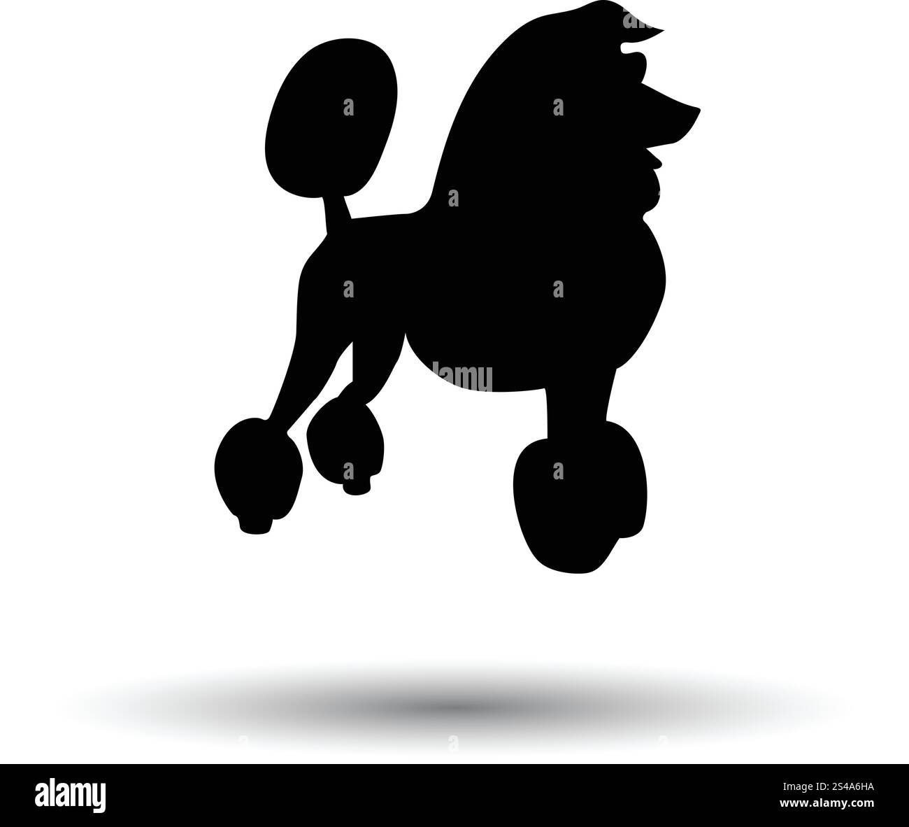 Poodle icon. Black background with white. Vector illustration Stock ...