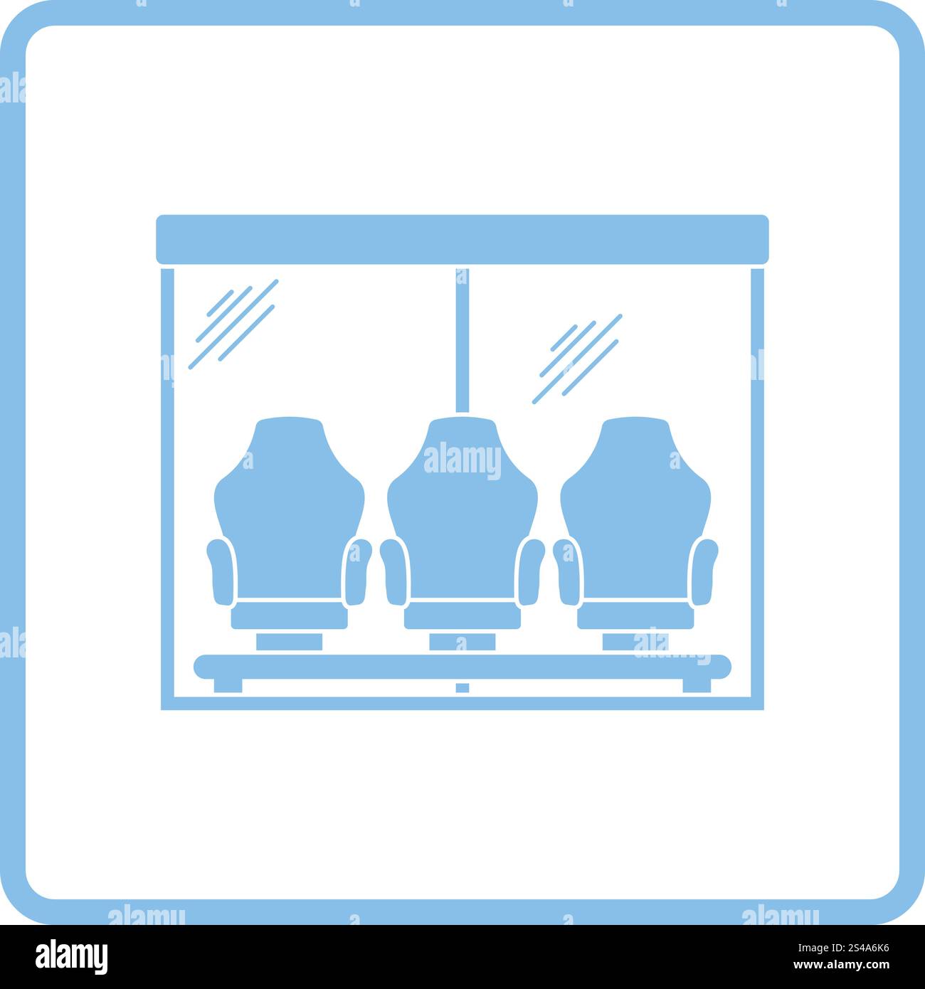 Soccer player's bench icon. Blue frame design. Vector illustration ...