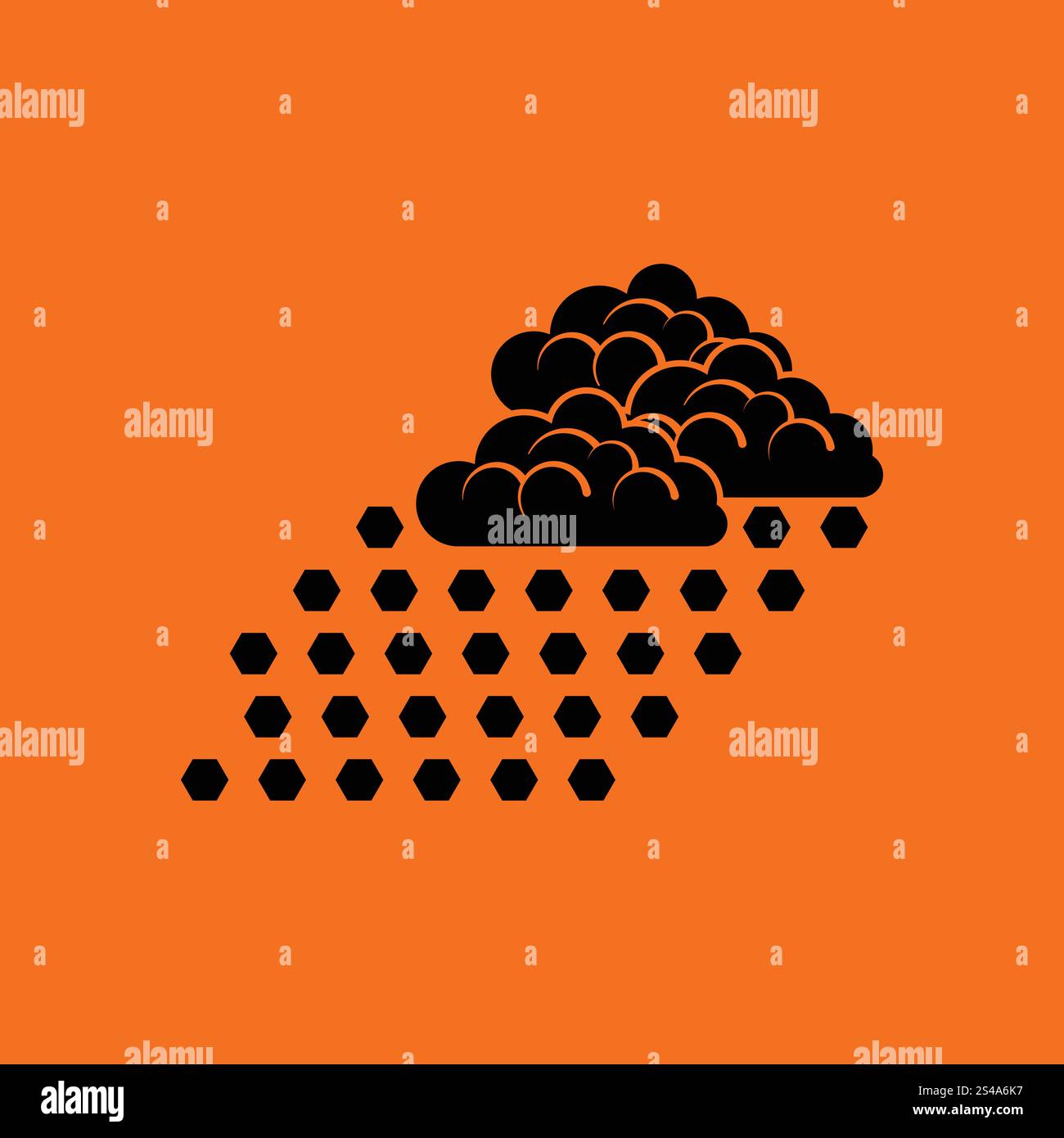 Hail icon. Orange background with black. Vector illustration Stock ...