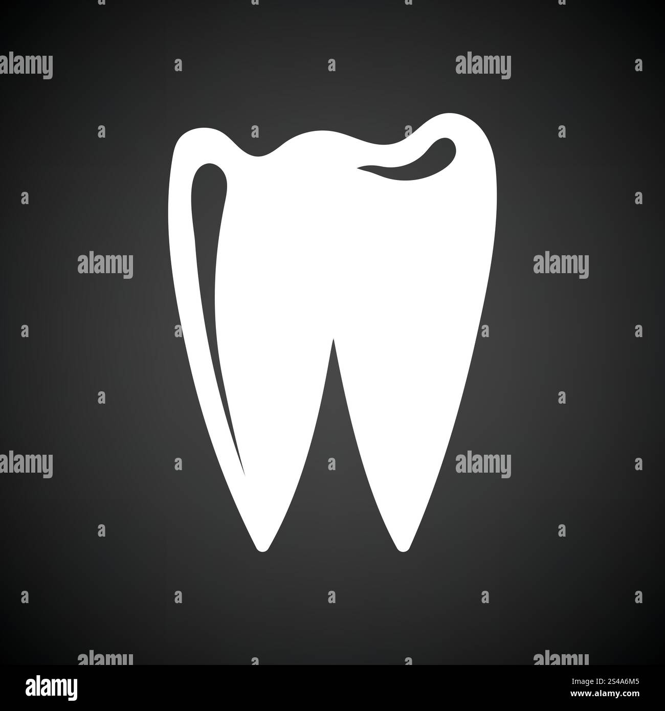 Tooth icon. Black background with white. Vector illustration Stock ...