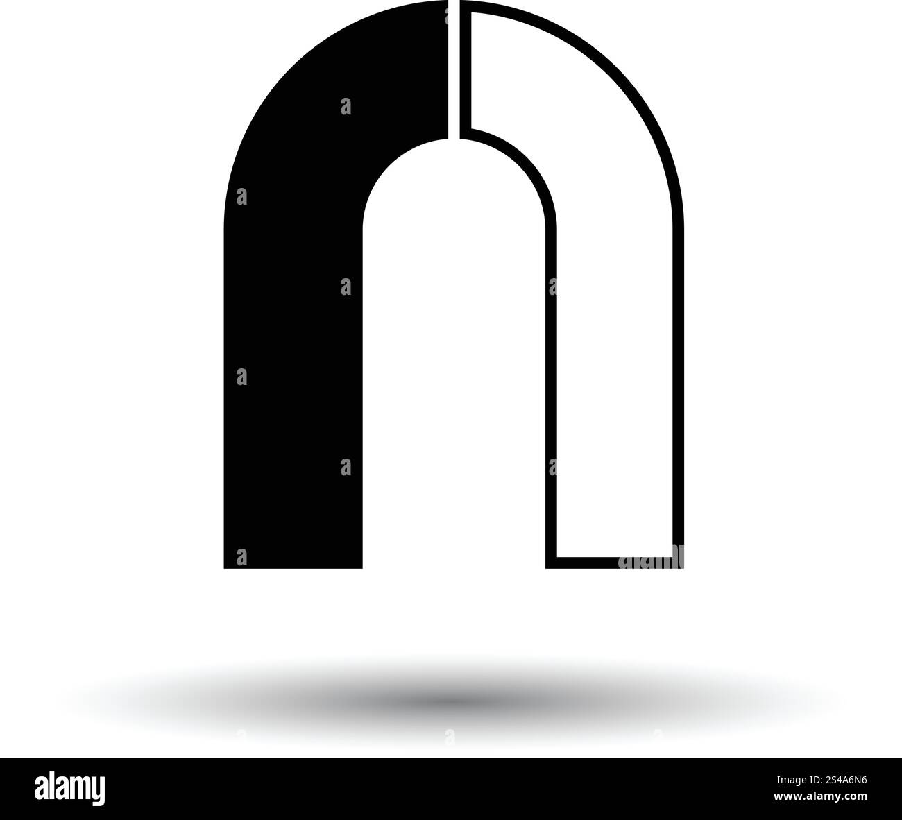 Magnet icon. White background with shadow design. Vector illustration ...