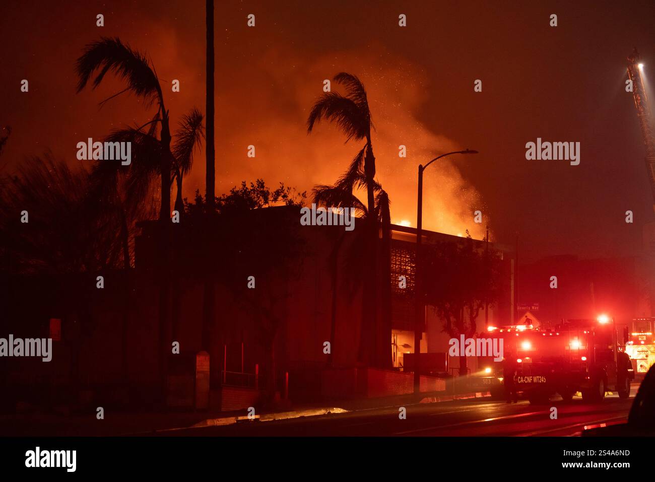 Altadena, California, USA - January 8, 2025: Aided by extreme Santa Ana ...
