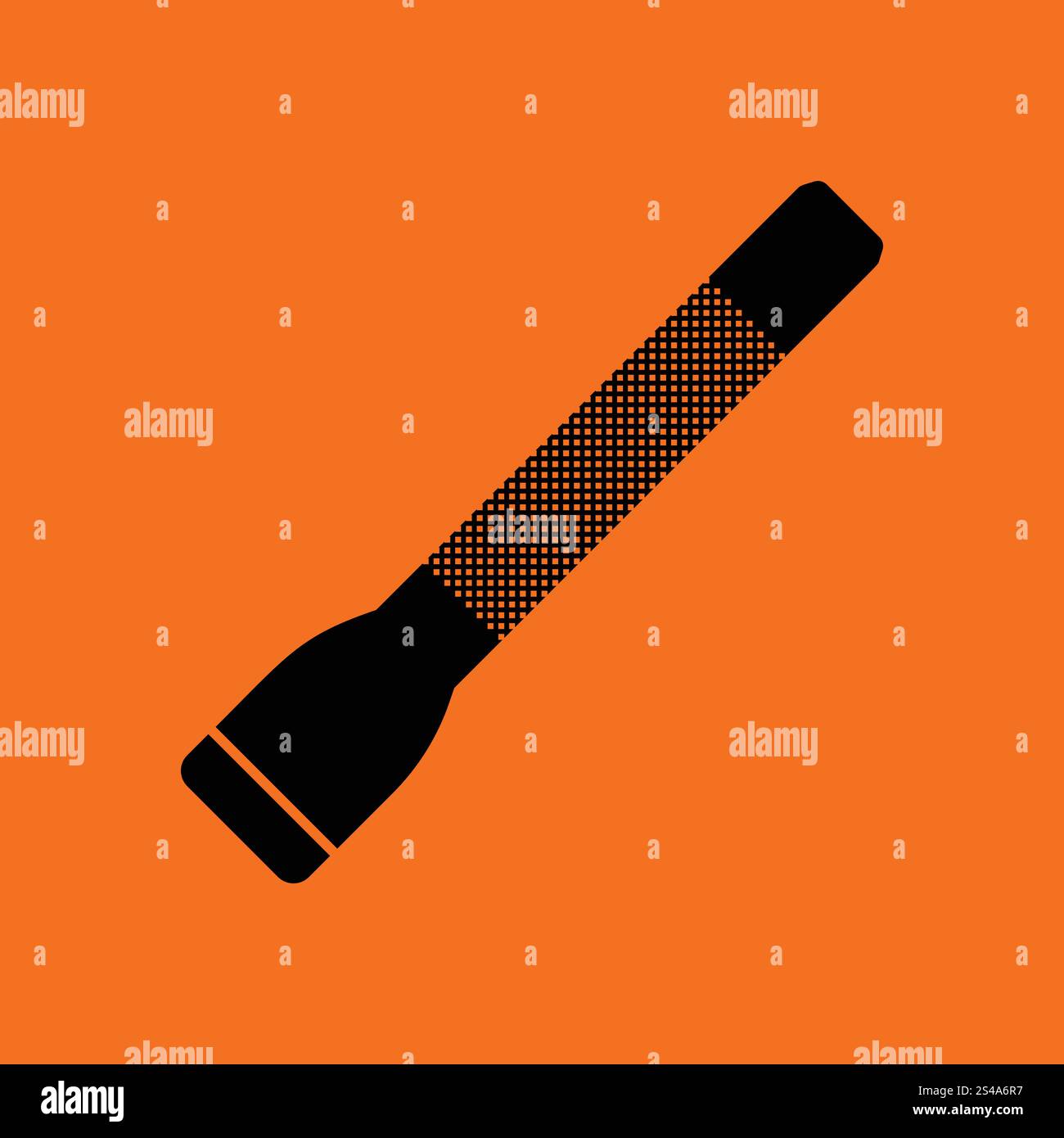 Police flashlight icon. Orange background with black. Vector ...