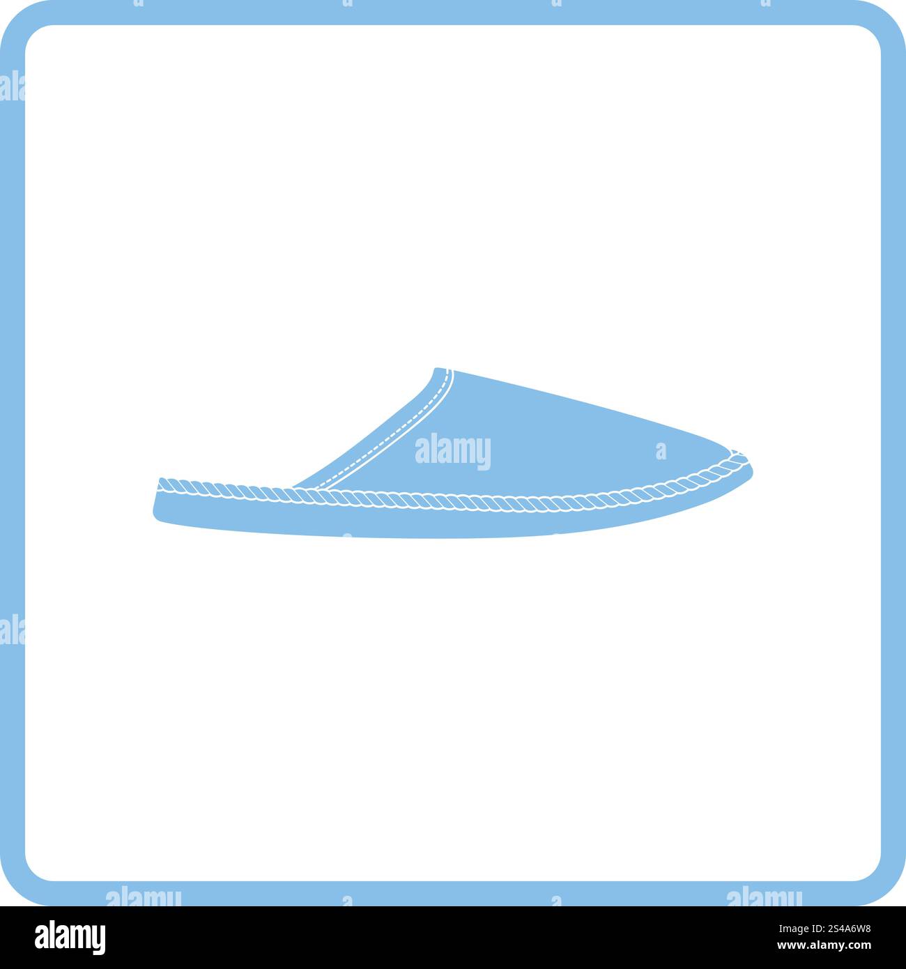 Man home slipper icon. Blue frame design. Vector illustration Stock ...