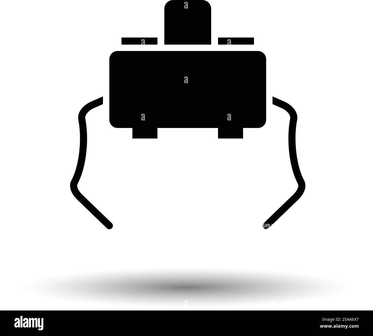 Micro button icon. White background with shadow design. Vector ...