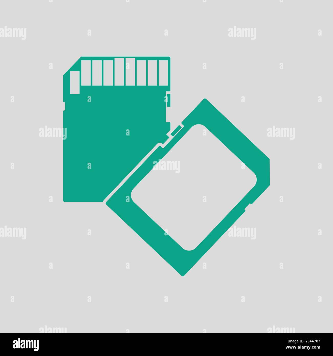 Memory card icon. Gray background with green. Vector illustration Stock ...