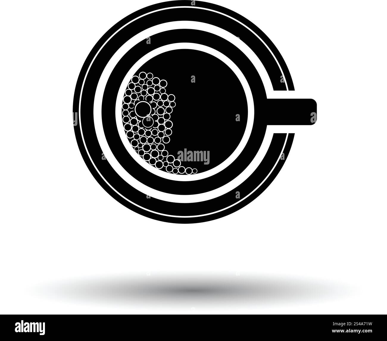 Coffee cup icon. White background with shadow design. Vector ...