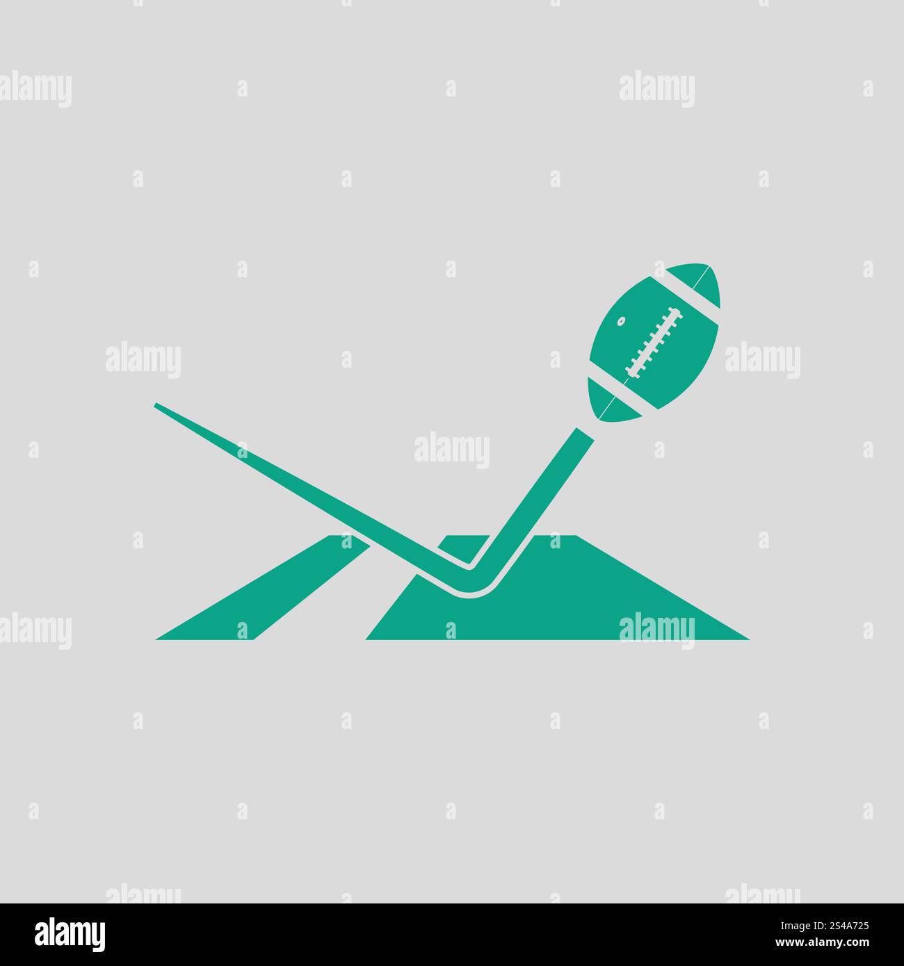 American football touchdown icon. Gray background with green. Vector ...